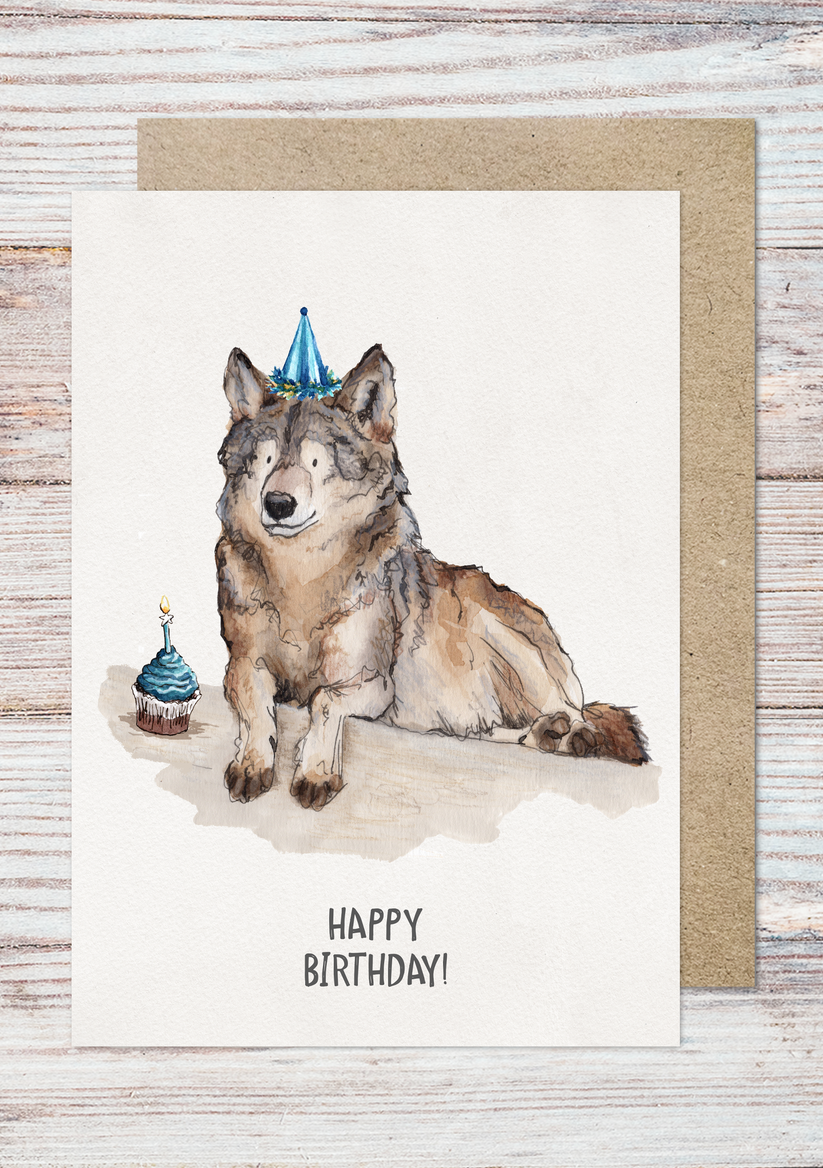 Wolf Card – greenfoxillustration